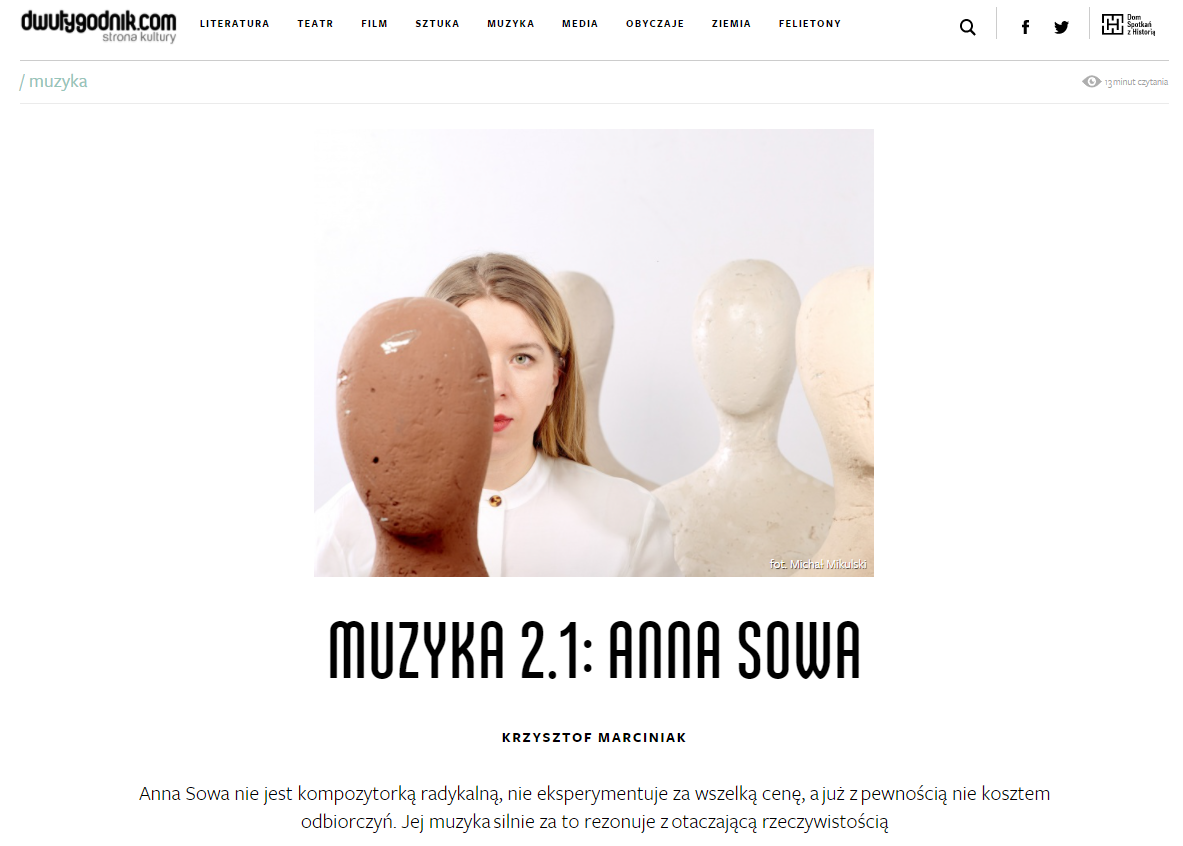 O twórczości kompozytorskiej Anny Sowy – Tymbark.in